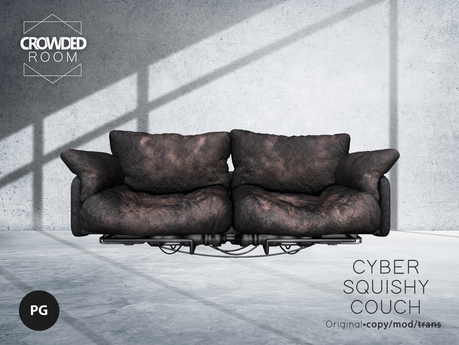 Second Life Marketplace - Crowded Room - Cyber Squishy Couch - Grunge - PG