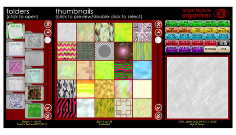 Second Life Marketplace - Bright Texture Organiser - In-world/HUD ...