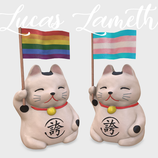 Second Life Marketplace - [Lucas Lameth] Happy Pride Cat Figurine 2021