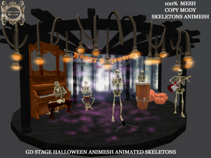 Second Life Marketplace - GD STAGE HALLOWEEN ANIMESH ANIMATED SKELETONS