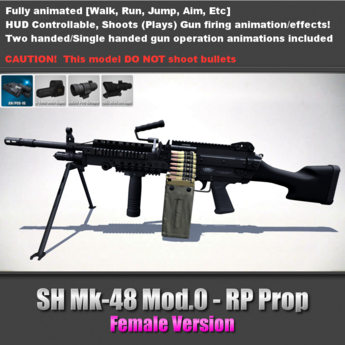 Second Life Marketplace - SH RP Prop Gun - Mk-48 Mod.0 (Female Version)