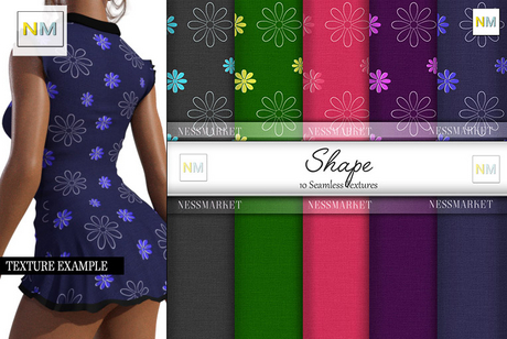 Second Life Marketplace - Shape Matching Fabrics 10 Seamless Textures NM