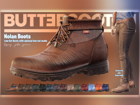 Second Life Marketplace - BUTTERSCOTCH . Nolan Boots {Latte}