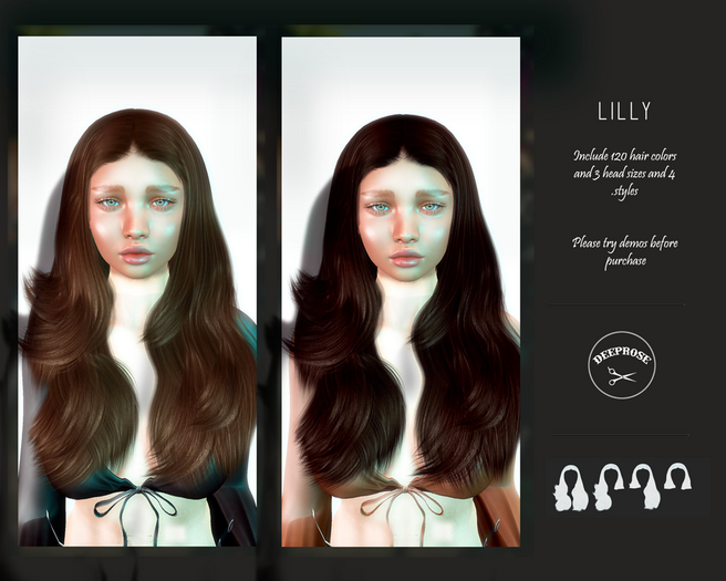 Second Life Marketplace - DEEP ROSE/LILLY ALL COLORS HUD