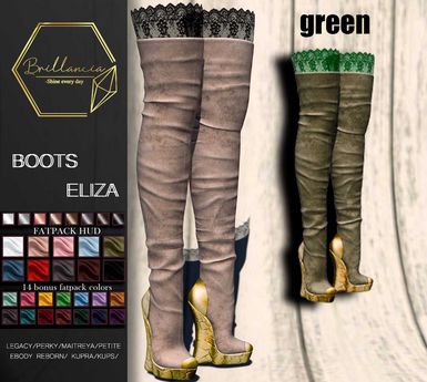 Second Life Marketplace - BRILLANCIA - Boots Eliza green