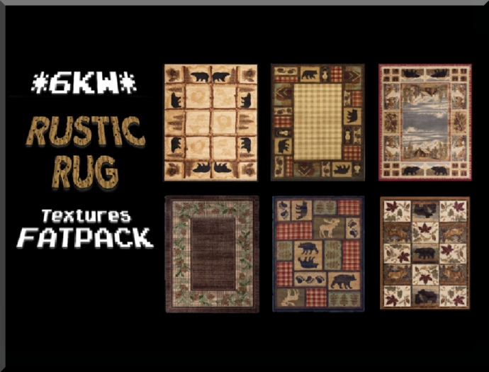 Second Life Marketplace - *6KW* FULL PERM Rustic Rug Textures FATPACK