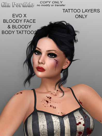 Second Life Marketplace - Bloody Evo X Face & Body Tattoos