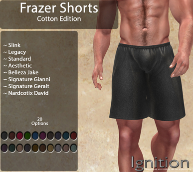 Second Life Marketplace - Ignition Frazer Shorts Cotton Edition