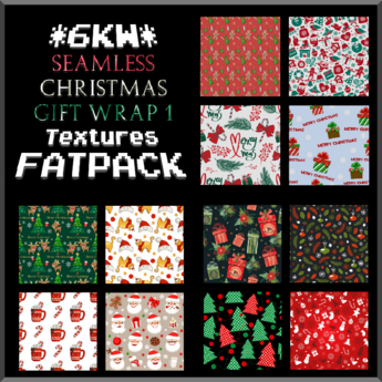 Second Life Marketplace - *6KW* FULL PERM Seamless Christmas Gift Wrap ...