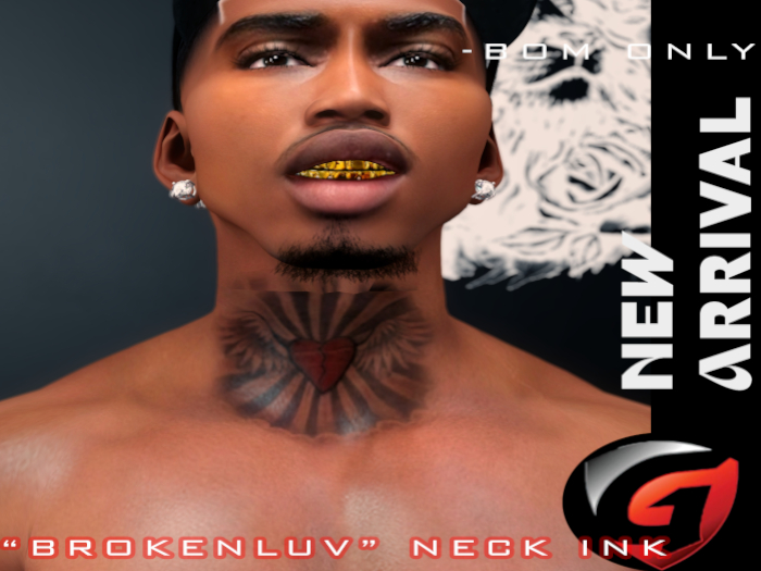 Second Life Marketplace Glitz Brokenlove Neck Ink