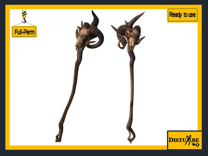 Second Life Marketplace - ::DisturbeD:: Shaman Lair Props - Skull Staff ...
