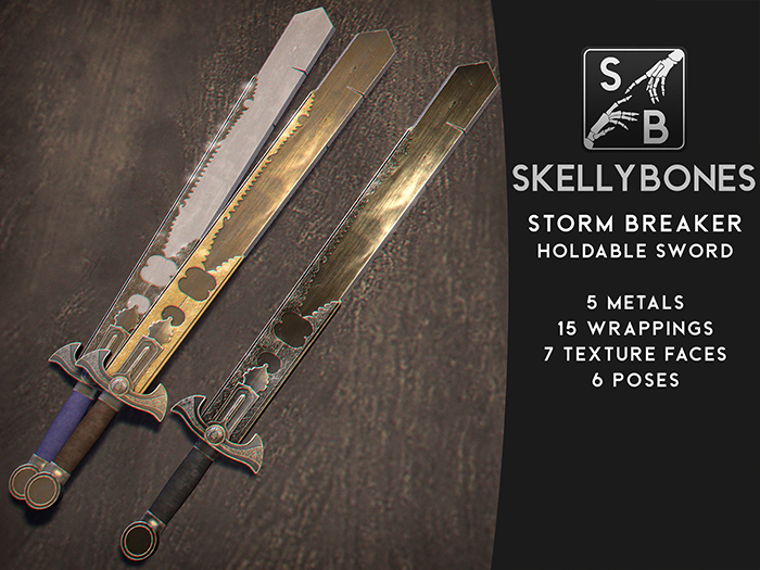 Second Life Marketplace - Skellybones -- Storm Breaker - Holdable Sword ...