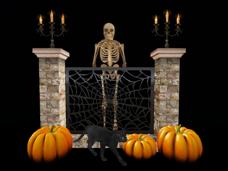 Second Life Marketplace - MC Skeleton & Pumpkins Gate HALLOWEEN