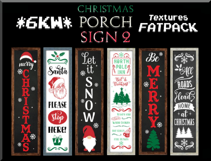 Second Life Marketplace - *6KW* FULL PERM Christmas Porch Sign 2 ...
