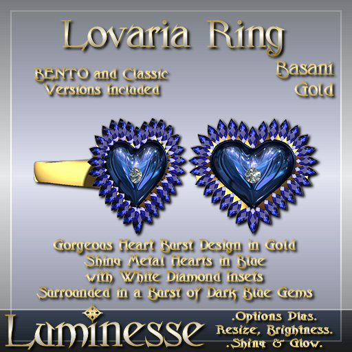 Second Life Marketplace - LOVARIA Basani BENTO Ring OP - Blue Dark Blue ...
