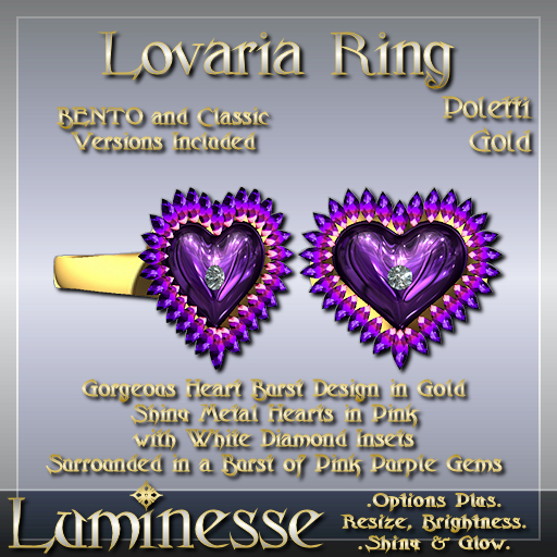 Second Life Marketplace - LOVARIA Poletti BENTO Ring OP - Pink Pink ...