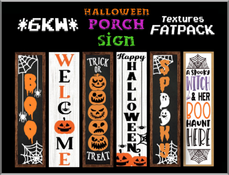 Second Life Marketplace - *6KW* FULL PERM Halloween Porch Sign Textures ...