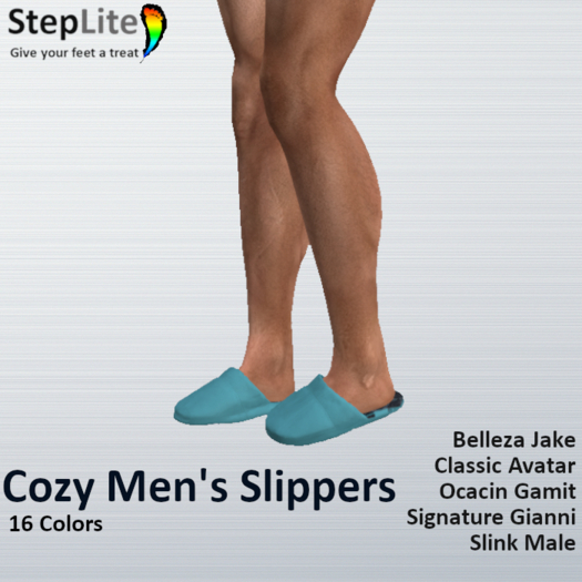 Second Life Marketplace - !! StepLite !! Cozy Men's Slippers for ...