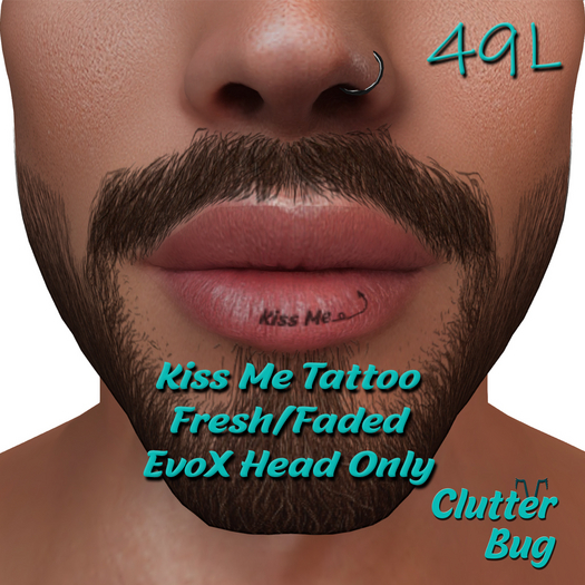 Second Life Marketplace - Clutter Bug - Kiss Me Lip Tattoo - EvoX