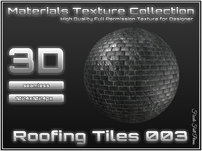 Second Life Marketplace - *Fizzle Full Perms* Texture - Roofing Tiles 003