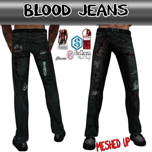 Second Life Marketplace - Blood Splatter Mens Pants - Legacy Gianni ...