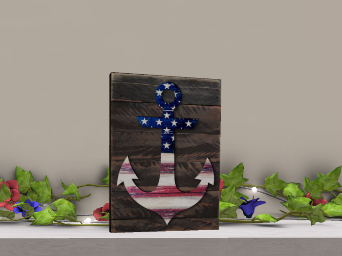 Second Life Marketplace - Patriotic Anchor Wood Block