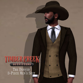 Second Life Marketplace - [Timber Creek] The Denver Men's 3-Piece Suit ...