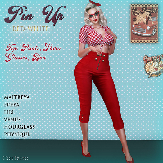 Second Life Marketplace - [ConTrato] PinUp Red-White