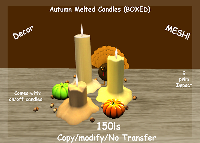 Second Life Marketplace - Autumn Melted Candles (BOXED)