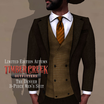 Second Life Marketplace - [Timber Creek] The Denver Men's 3-Piece Suit ...