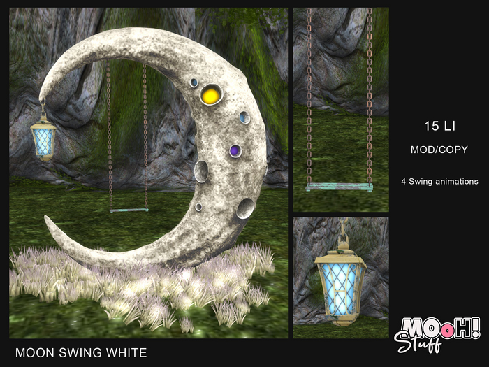 Second Life Marketplace - MOoH! Stuff Moon swing white (Add)