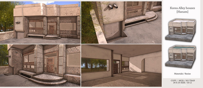 Second Life Marketplace - Howl - Korea Alley houses [hanam] 20x25 [ADD]