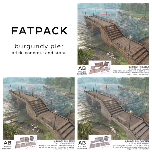 Second Life Marketplace - Atelier Burgundy . Burgundy Pier FATPACK *ADD*