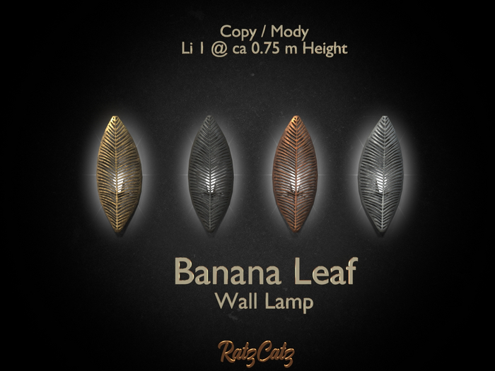 Second Life Marketplace - .: RatzCatz .. Banana Leaf Wall Lamp