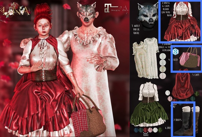 Second Life Marketplace - UNA. Little Red Riding Hood Blood ULTRARARE ...