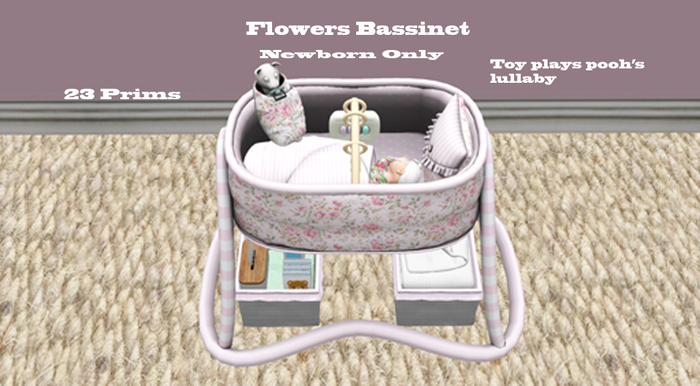 Second Life Marketplace - Flower Bassinet (Zooby Animesh Newborn Only)
