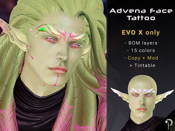 Second Life Marketplace - Advena Face Tattoo - [Paesia]