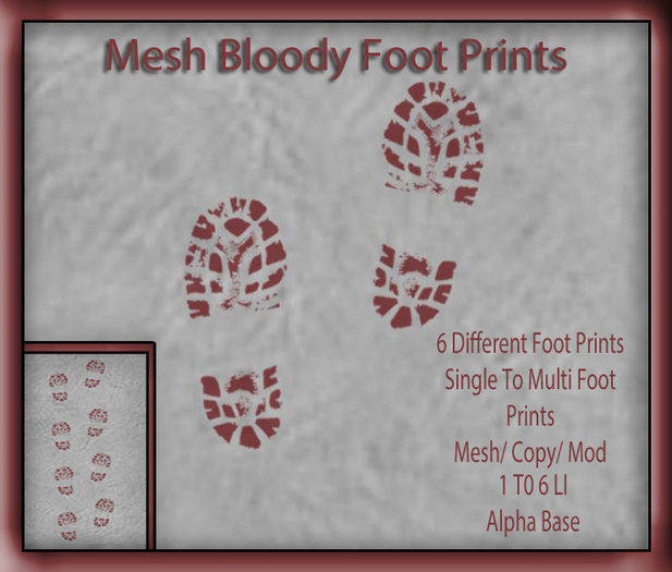 Second Life Marketplace - Mesh Bloody Foot Prints