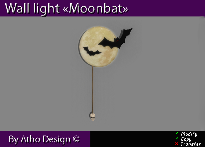 Second Life Marketplace - Halloween * Wall Ligth "Moonbat"