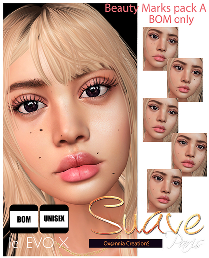 Second Life Marketplace - *{Suave}* Beauty marks pack A Lel Evox