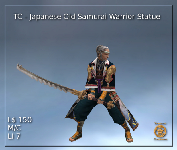 Second Life Marketplace - Japanese Old Samurai Warrior Statue