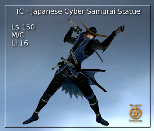 Second Life Marketplace - Japanese Cyber Samurai Statue