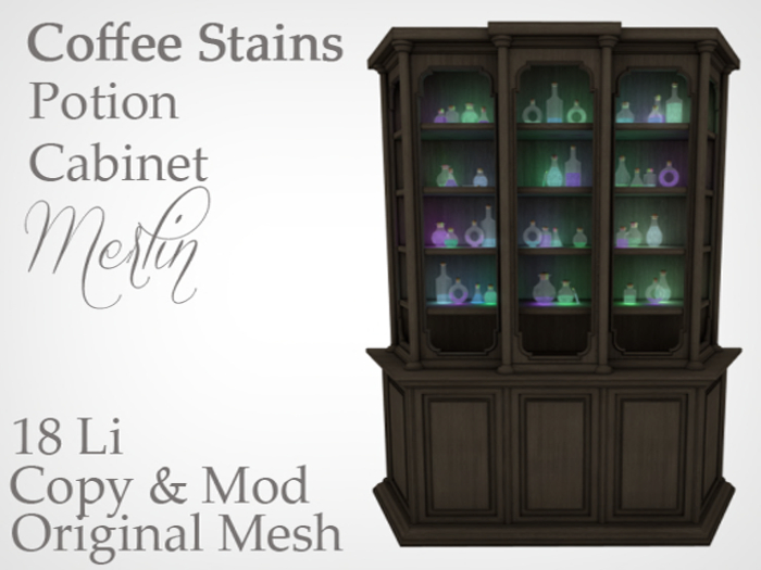 Second Life Marketplace - Coffee Stains - Potion Cabinet "Merlin"