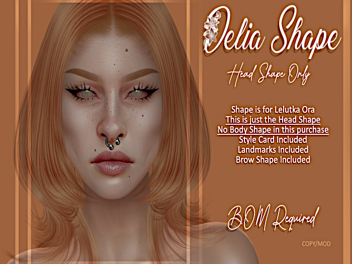 Second Life Marketplace - -L. Delia Head Shape LeluOra