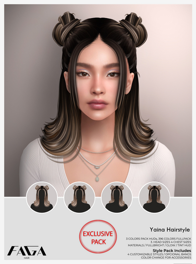Second Life Marketplace - FAGA - HUD Unpack - Yaina Hairstyle ...