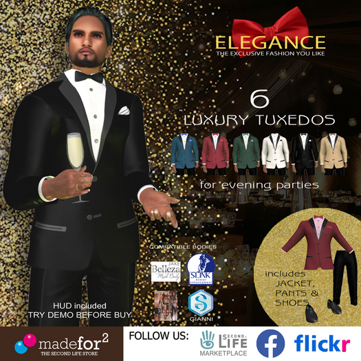Second Life Marketplace - Tuxedo for men *** ELEGANCE