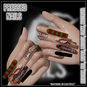 Second Life Marketplace - Pressed Nails:: "Nightmare on Elm Street" Set ...