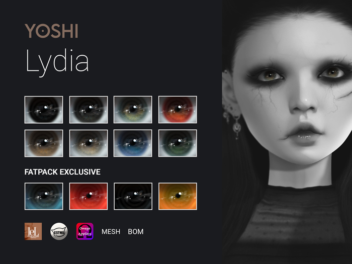 Second Life Marketplace - YOSHI - Lydia Eyes - Pack