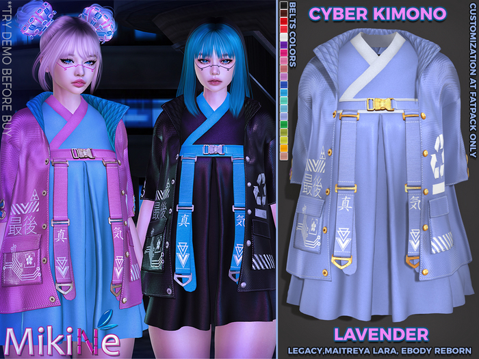 Second Life Marketplace - -MikiNe- Cyber Kimono-Lavender