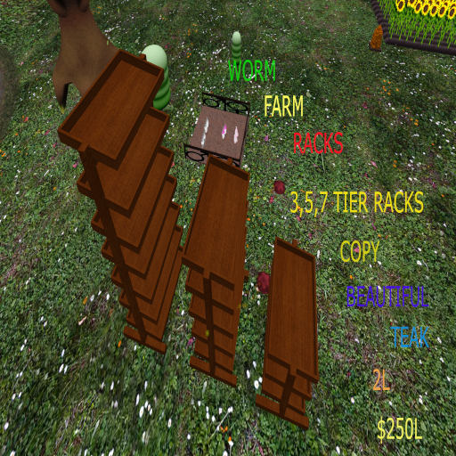 Second Life Marketplace - GH Worm Farm Rack 3. 5. 7 Tiers High (BOXED)